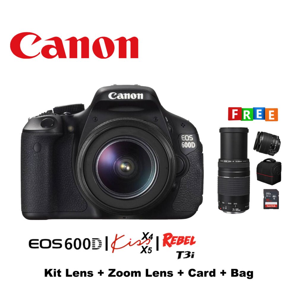 Canon EOS 600D | Kiss X5 | Rebel T3i Kit Lens + Zoom Lens + Card + Bag ...