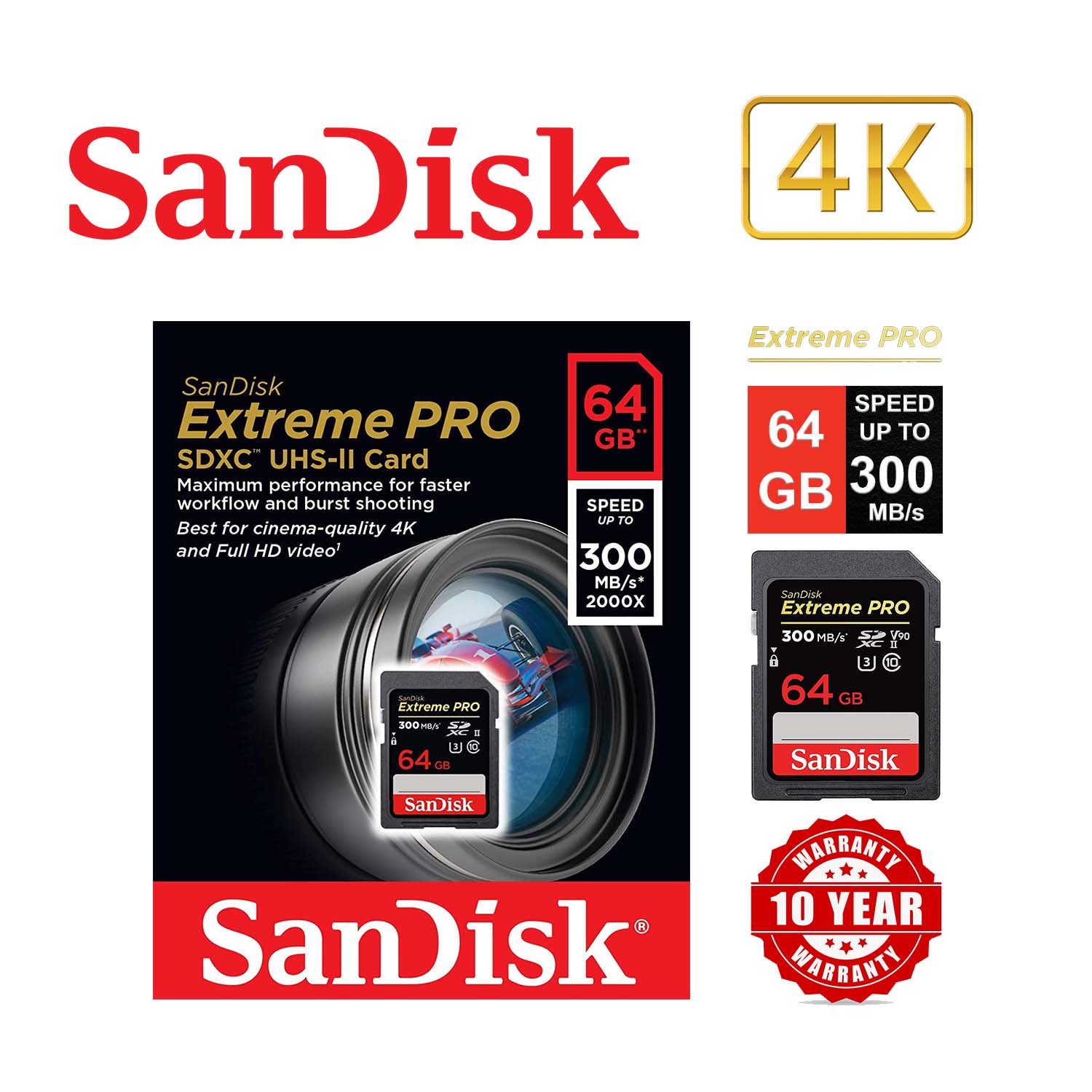 Sandisk 64GB SD Extreme Pro 300MB/s - Mega City