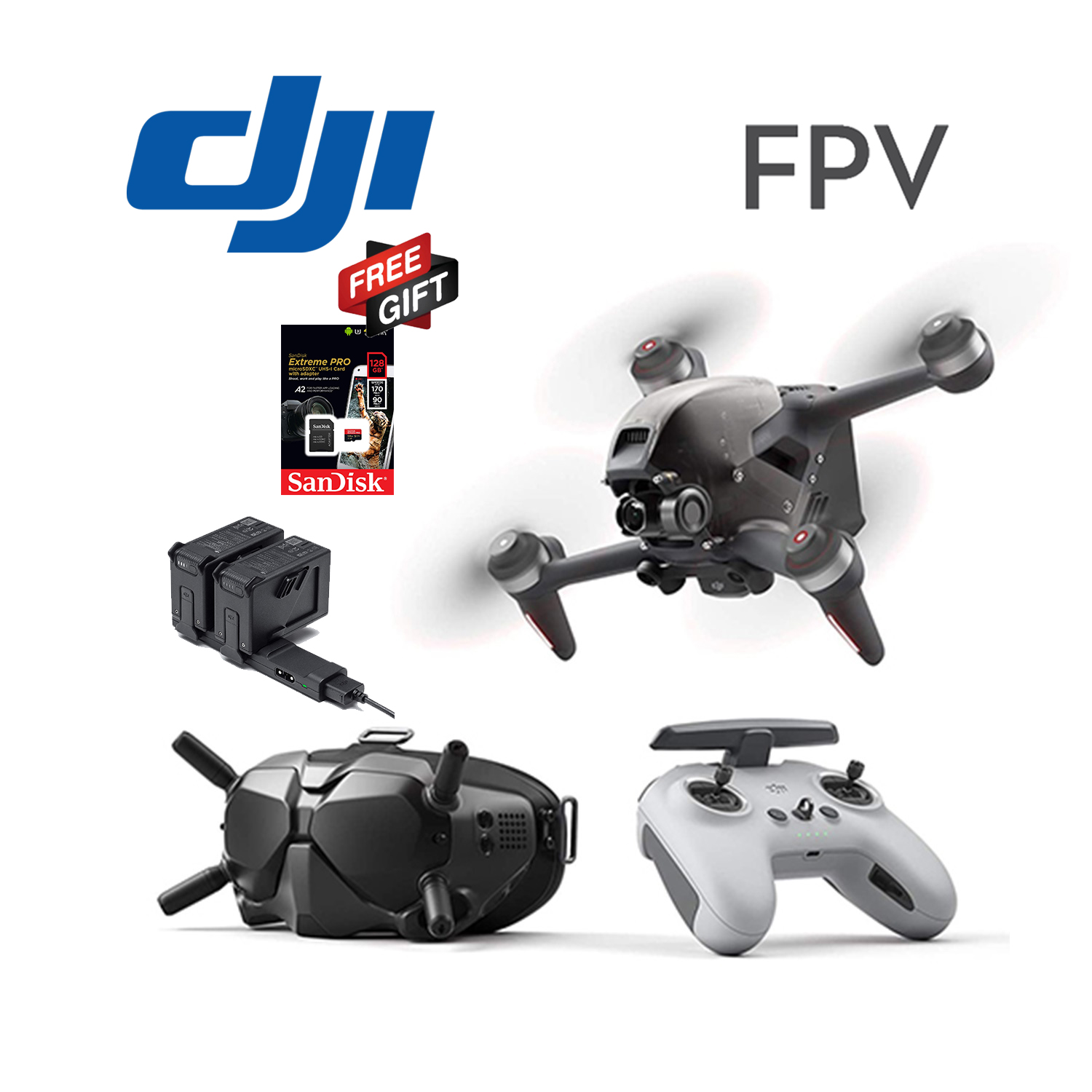 DJI FPV Drone Combo + Battery Pack + Card - Mega City