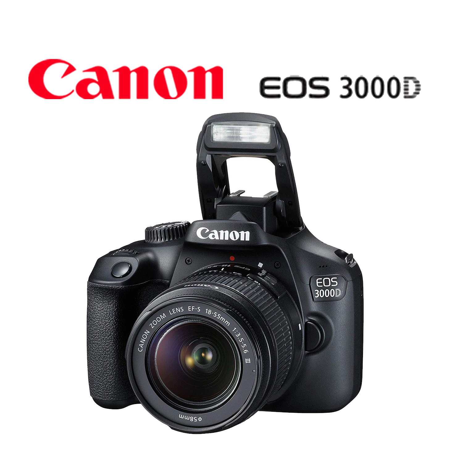 Canon EOS 3000D DSLR Camera Kit lens + Card + Bag + Hood + Protector ...
