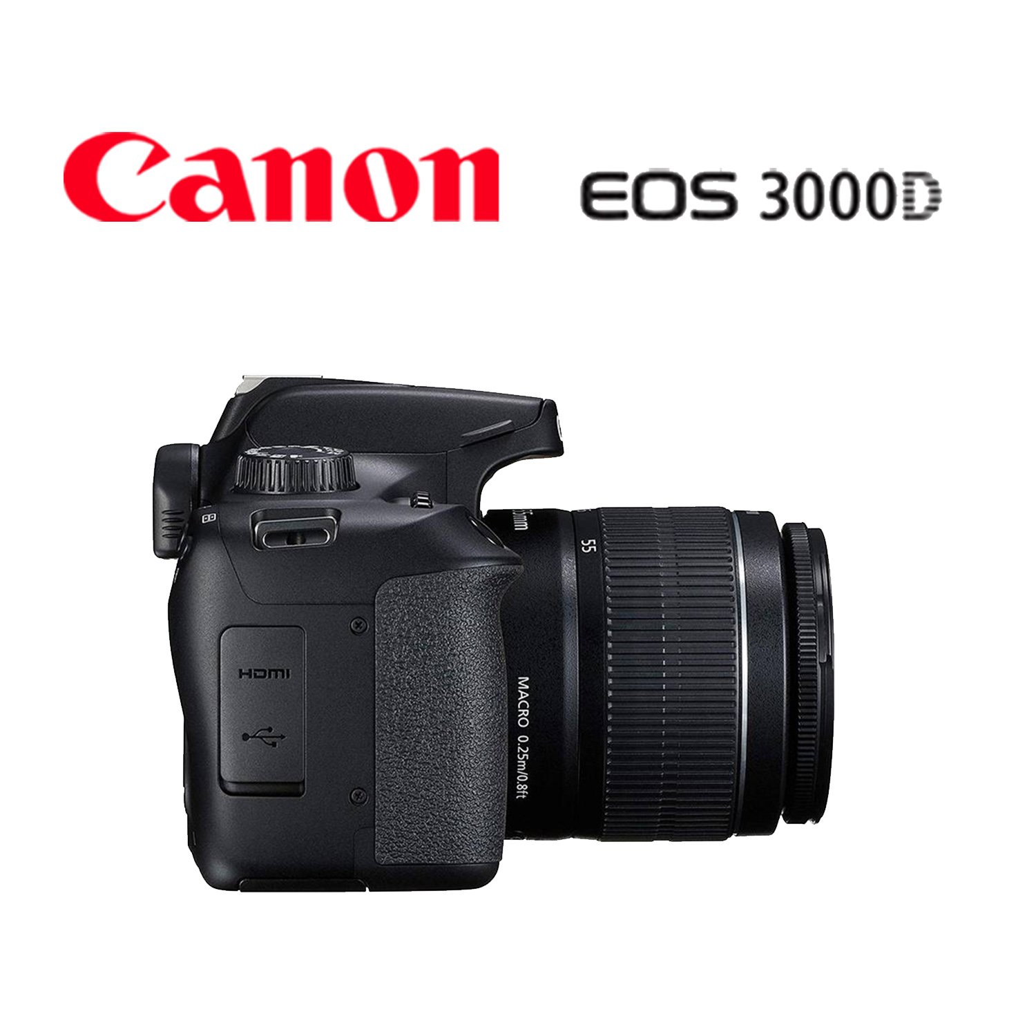 Canon EOS 3000D DSLR Camera Kit lens + Card + Bag + Hood + Protector ...