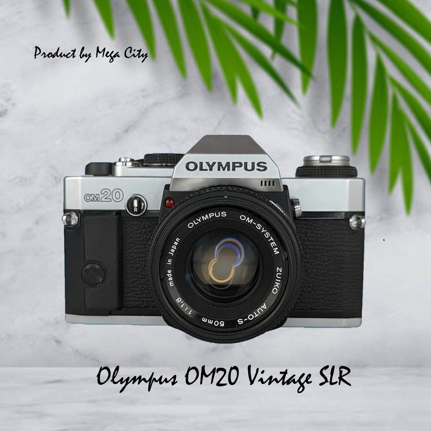 Olympus OM20 Vintage SLR 35mm Film Camera with f/1.8 50mm Prime Lens - Mega City