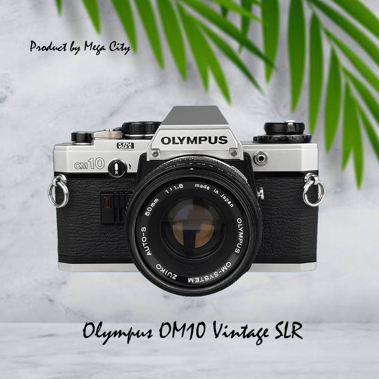 Olympus OM10 Vintage SLR 35mm Film Camera w/ 50mm f/1.8 Prime Lens - Mega City